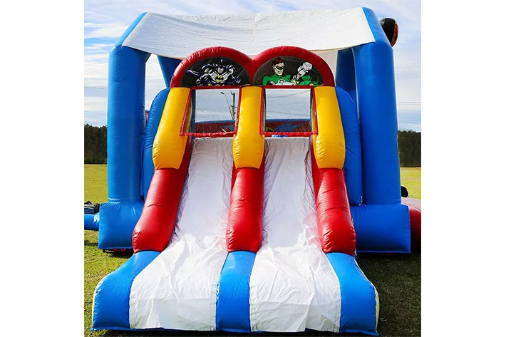 Inflatable color bounce house with slide-Fun World Inflatables