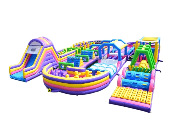 Inflatable Obstacle Course With Slide FWP209-Fun World Inflatables
