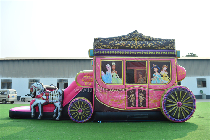 Princess Carriage Bouncer With Slide FWZ430-Fun World Inflatables